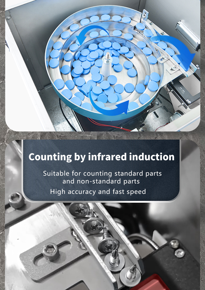 1-100 intelligent screws nut gasket nail fiber counting filling machine ...